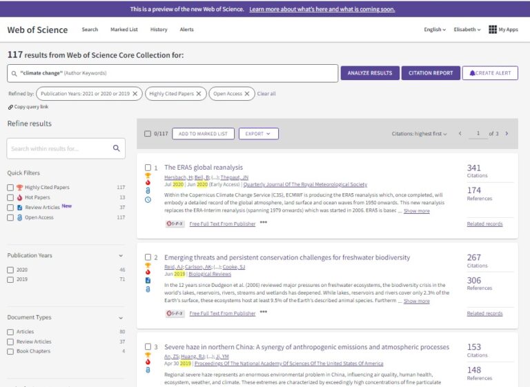 Base de Dados Web of Science apresenta nova interface e funcionalidades ...