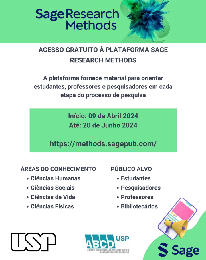 Plataforma Sage Research Methods: acesso aberto na USP até 20 de junho ...
